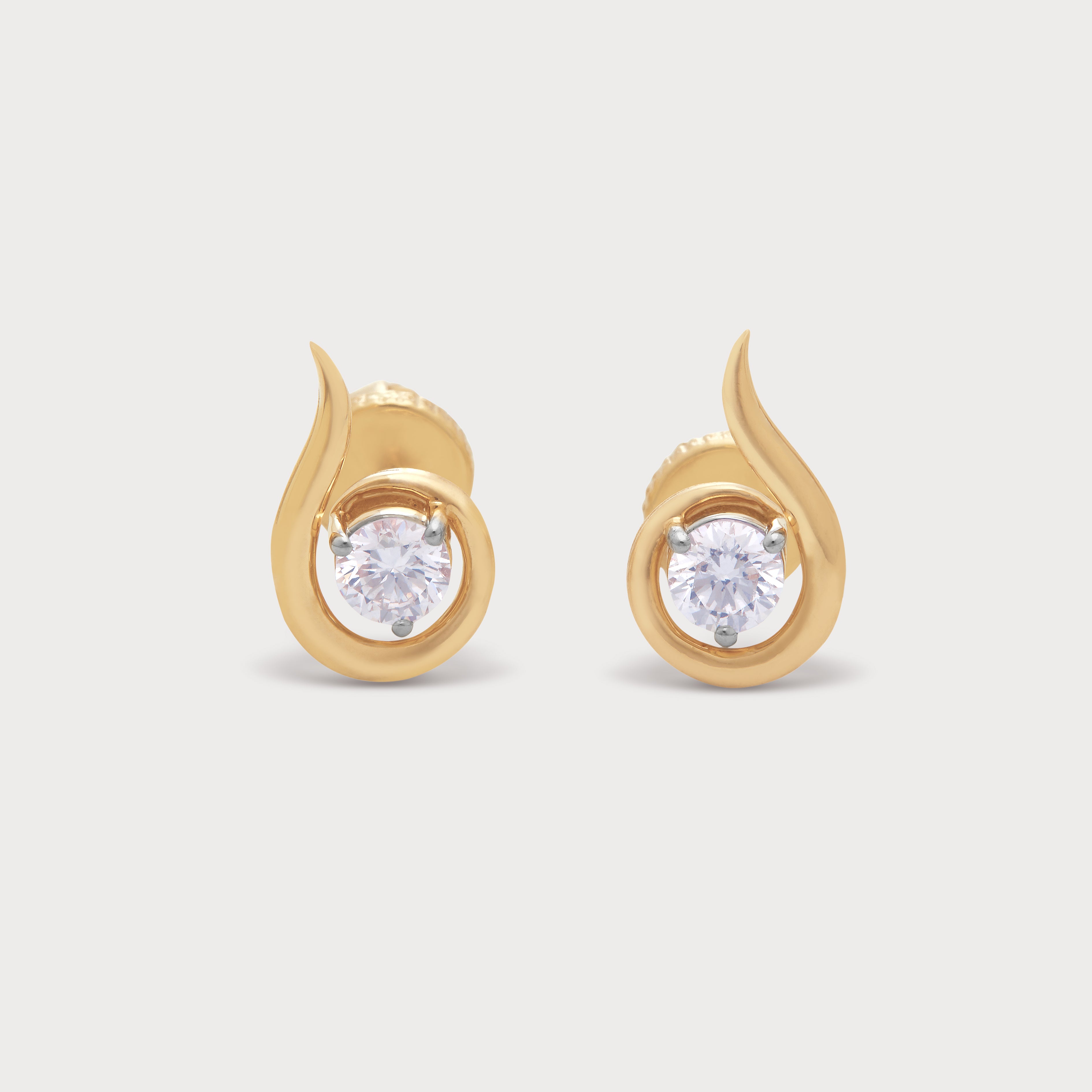 Aukera The Gold Helix Diamond Studs – Yellow Gold – Aukera Jewellery